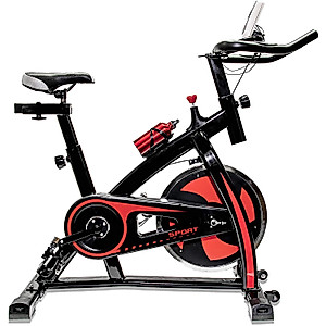 FRP Indoor Stationary Bike with 22 LB Flywheel, Exercise Bike Stationary for Home Gym with Digital Monitor, 285 LB Max RED