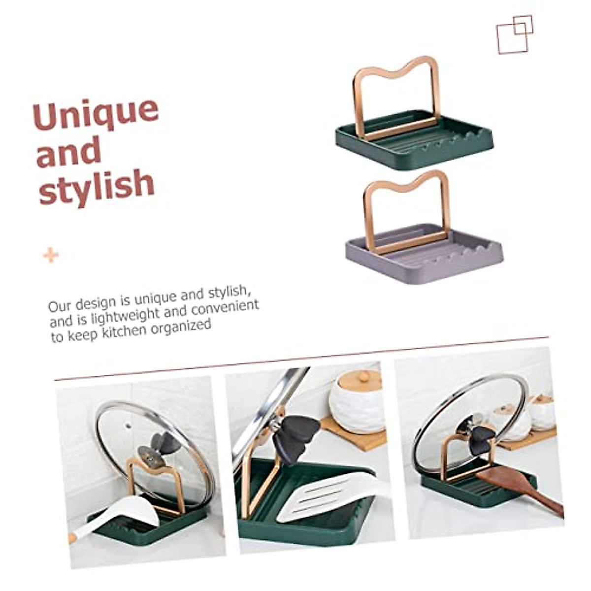 Angoily 2pcs Collapsible Shelf Pan Lid Holder Spoon Rest Holder Spoon Rest Kitchen Counter Pan Lid Rack Pot Lid Organizer Silicone Spoons Spatula Holder Plastic Kitchen Rack Storage