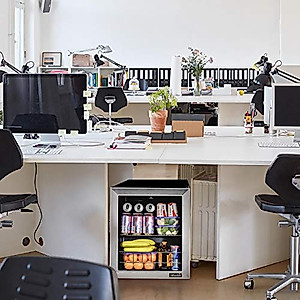 NewAir Mini Fridge Beverage Refrigerator and Cooler, Free Standing Glass Door Refrigerator Holds Up To 60 Cans, Cools to 37 Degrees Perfect Beverage Organizer For Beer, Wine, Soda, and Pop