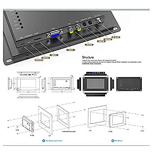 LILLIPUT 7 inch TK700-NP/C/T-B Rugged HDMI Touch Screen Monitor with High Brightness and Open Frame
