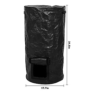 2 Pack Compost Bin Bag, Reusable Garden Yard Waste Bag, 34 Gallon Organic Compost Bins Bags and compostable Kitchen Waste Degradable, Corrosion