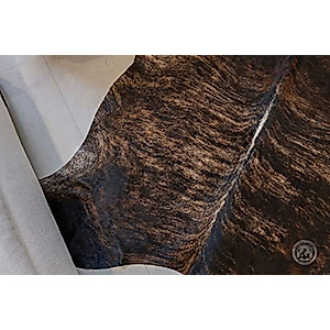 Genuine Dark Brindle Cowhide Rug 6 x 7-8 ft. 180 x 240 cm