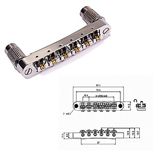 Chrome Roller Saddle Tailpiece Chrome for LP SG Style Electric Guitar Replacement Parts (Silver)