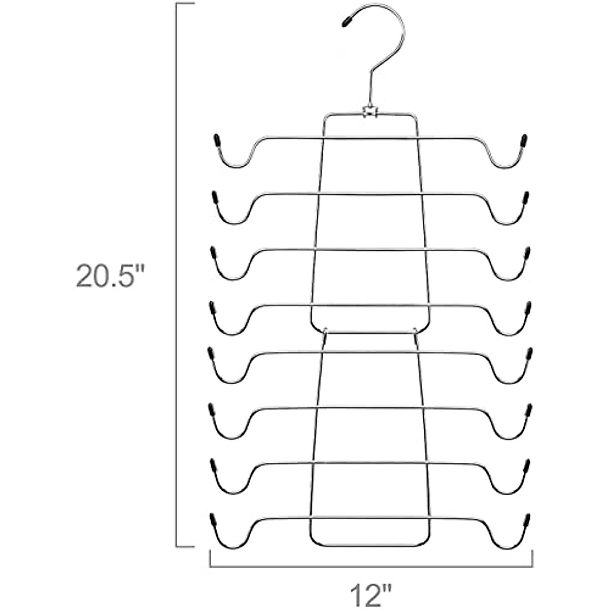 Bra Organizer, 2 Pack Tank Top Hanger for Closet Swivel Hook Foldable Design PODATOL Space Saving Hanger 'Metal Bra Holder Hanging Storage