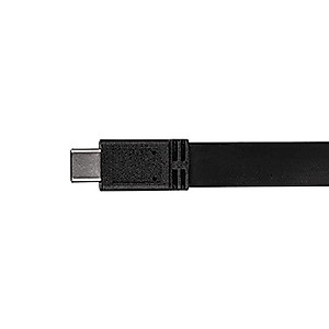 Monoprice USB C to USB C 3.2 Gen 1 Cable - 6 Feet - Black | Fast Charging, 5Gbps, 3A, Flat, Type C, Compatible with Xbox One / PS5 / Switch/iPad and More