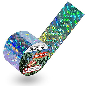 Reflective Bird Tape, 330ft x 1.6in Bird Scare Tape Dual-Sided Bird Flash Tape Bird for Outside, Gardens, Orchards - by dukclyn