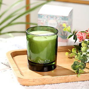 LALATA Scented Candles Bergamot & Tuberose Jasmine Candle for Home Natural Soy Candles 8 OZ-220g 45 Hours Burn Home Decor Aromatherapy Jar Candles