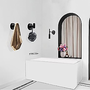 WOJIUBUXIN Towel Hooks Matte Black Coat Robe Clothes Hook SUS 304 Stainless Steel Modern Wall Hook for Bathroom Kitchen Bedroom Hotel Heavy Duty Wall Mounted 2 Pack…