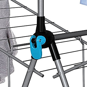 Minky Homecare X Wing Plus - Clothes Drying Rack with 65 Feet of Drying Space – Folding Indoor Laundry Air Dryer (Silver)