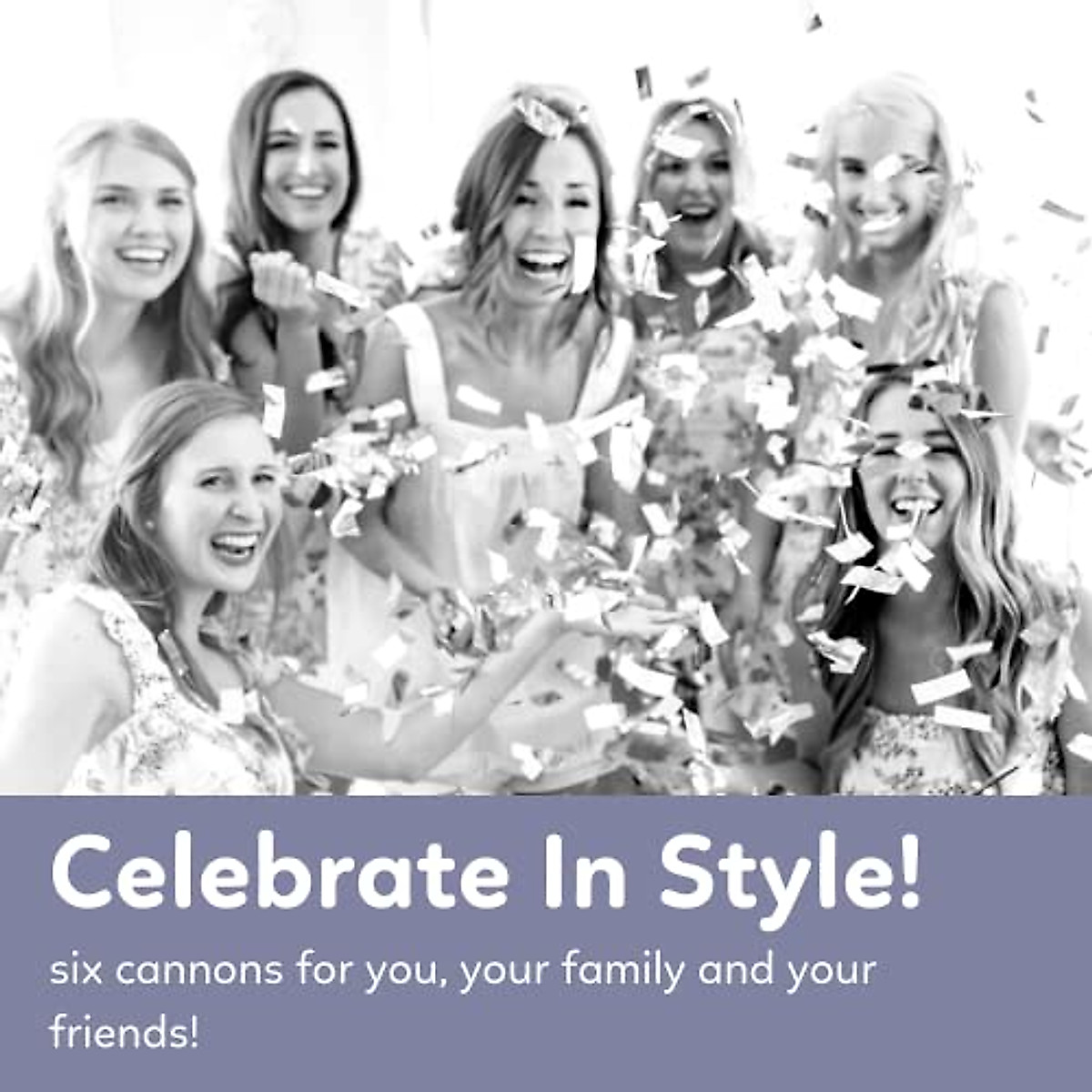 6 Pack White Wedding Confetti Cannon Confetti Poppers | Biodegradable | TUR Party Supplies | Launches Up to 25ft | Giant (12 in) | Party Poppers for Weddings, Bachelorette Parties, Birthdays Celebrations