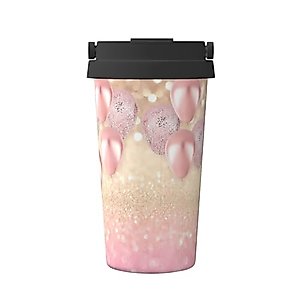 WANGXUEE Red glitter balloon Print 500ml Stainless Steel Travel Tumbler Double Wall Vacuum Insulated Coffee Mug