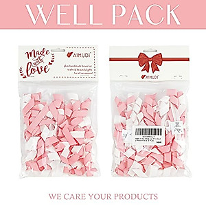 AIMUDI Pink and White Curly Gift Bows 4" Self Adhesive Curly Bows for Gift Wrapping Twist Tie Curly Bows for Baby Shower Party Decorations It is a Girl Gender Reveal Goodie Treat Bags - 6 Counts