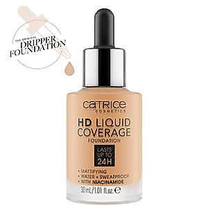 Catrice | HD Liquid Coverage Foundation | High & Natural Coverage | Vegan & Cruelty Free (034 | Medium Beige)