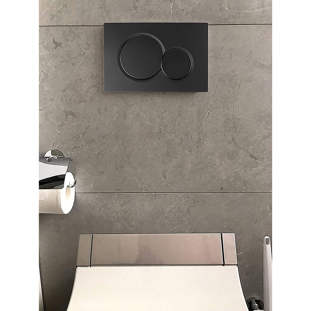 Dual Flush Actuator Plate Front Actuation Compatible with Geberit 115.770.46.6, Matte Black