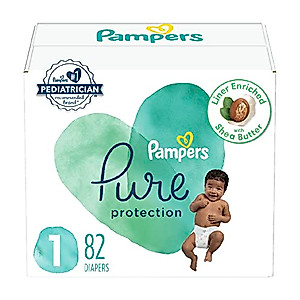 Pampers Pure Protection Diapers Size 1, 82 count - Disposable Diapers