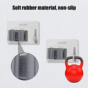 PEUTIER 6 Pcs Broom Holders, Wall Mount Broom Holder Organizer Heavy Duty Broom Holder Stainless Steel Broom Holder for Kitchen Bathroom Laundry Room Garage