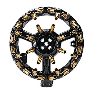 skyehomo Natural Gas Jet Burner for Chinese Wok Range, Grilling, Stir Fry | Bronze Round Nozzle Jet Burner Cast Iron with 32 Brass Tips - Up 160,000 BTU