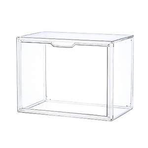 BOHOIDEE 2PACKS Clear Book Storage Organizer for Bookshelf, Plastic Stackable Book Display Case with Magnetic Door, Acrylic Showcase for Toys Handbags, Shoes, Purses