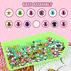 TOY Life 5D Diamond Gems Kits for Kids with Wooden Frame Diamond Arts and Crafts for Kids Ages 6 8 10 12 Gem Art Painting Kit Unicorn Diamond Dots Painting Kits for Kids Art Project