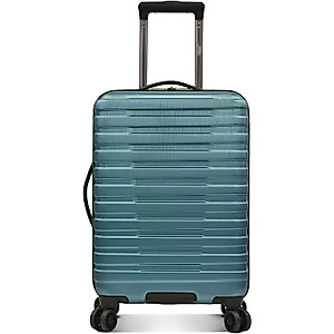 MACNAS Boren Polycarbonate Hardside Rugged Travel Suitcase Luggage with 8 Spinner Wheels, Aluminum Handle, Teal, Carry-on 22-Inch, USB Port