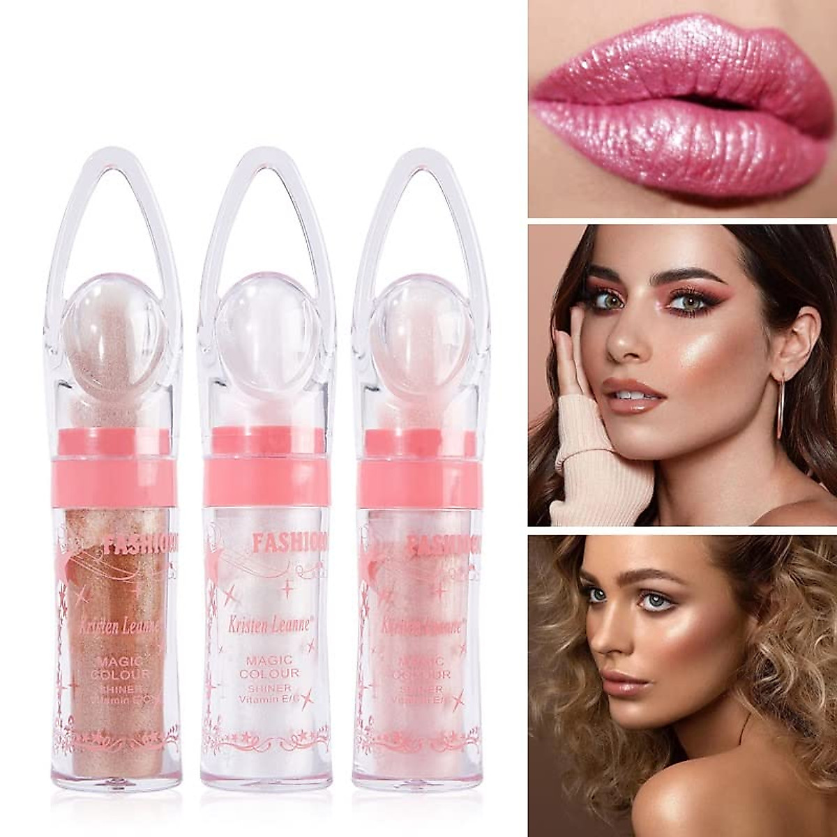 2 Pack Polvo De Hadas, Body Brightens the Natural Three-dimensional Face Blusher Patting Polvo De Hadas Powder Highlighter Makeup. (01# White moonbeam)