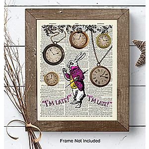 Alice Wonderland Decor - Alice Wonderland Gift - Room, Home or Party Decorations - Art Poster for Boy, Girl Kids Bedroom - Gift for Walt Fans - 8x10 Photo print Wall Art Picture