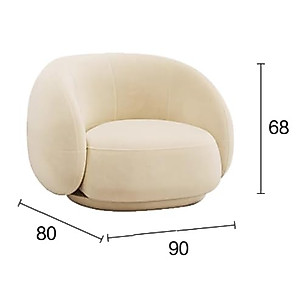 QIUPAI Modern Wingback Living Room Chair, Single Sofa Chair, Upholstered Armchair with Scooped Arms for Bedroom,Apartment,Studio,Office,Waiting Room A