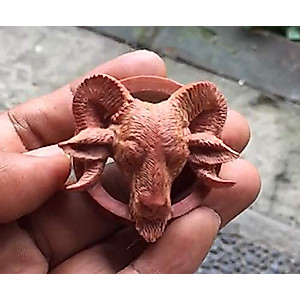 Mystic Metals Body Jewelry Pair of Hand Carved Saba Wood Goat Head Plugs(PW-340) (5/8" (16mm))