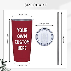 Personalized Coffee Tumbler with Text Custom Tumbler Cups with Straw Custom Stainless Steel Coffee Mug Travel Funny Gifts for Boyfriend