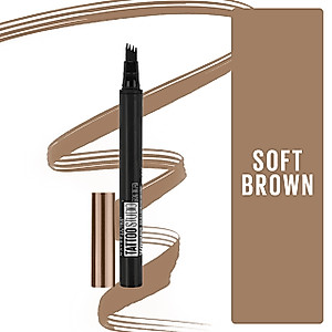 Maybelline New York TattooStudio Brow Tint Pen Makeup, Soft Brown, 0.037 fl. oz.