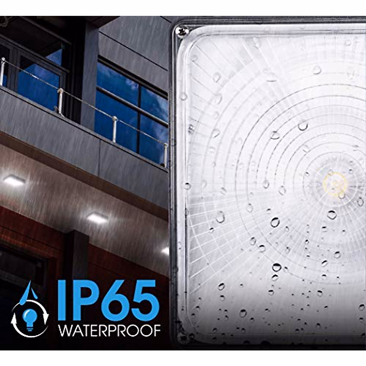 Parmida (4 Pack) LED Canopy Light, 70W, Dimmable, 110-277VAC, IP65 Waterproof, ETL-Listed, 5000K, 9.6” x 9.6”, Gas Station, Street, Area & Outdoor Lighting, Commercial Grade, Bronze