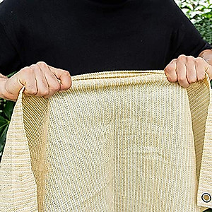 ALBN Shade Cloth Shading Net Garden Shadow Sunscreen Breathable Anti-UV Polyethylene, 17 Sizes (Color : Beige, Size : 2x5m)