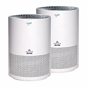 Bissell MYair, 2 Pack, Purifier with High Efficiency and Carbon Filter for Small Room and Home, Quiet Bedroom Air Cleaner for Allergies, Pets, Dust, Dander, Pollen, Smoke, Odors, Timer, 27809, 2 Count