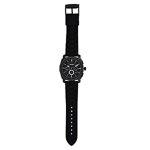 Fossil Men's Machine Quartz Stainless Steel and Silicone Chronograph Watch, Color: Black (Model: FS4487)