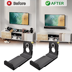 AENTGIU Sound Bar Wall Mount Bracket Universal Speaker Mounting Shelf Adjustable (3.4"-5.8") for Samsung, Vizio, Lg, Sony, JBL, Bose Soundbar Mount with Hardware Kit