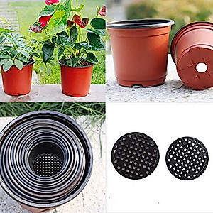 Honbay 100PCS Plastic Flower Pot Hole Mesh Pad Prevent Soil Loss Breathable Gasket Drainage Netting for Bonsai (45mm/1.8 Inch)
