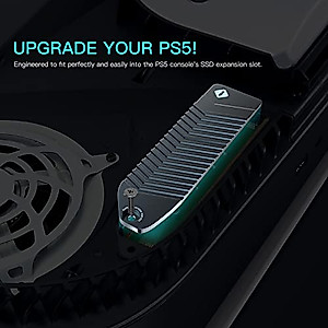 DAMOMCO M.2 NVMe PS5 Heatsink - Solid Aluminum Cooler for Playstation 5 SSD NVMe PCIe Console with Thermal Pads,Space Grey