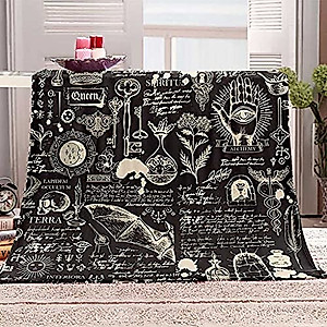 Sun and Moon Pattern Blanket,Lightweight Plush and Warm Home Cozy Portable Fuzzy Throw Blankets for Couch Bed Sofa,The Theme of Alchemy Magic Witchcraft and Mysticism Various Esoteric,50"x60"
