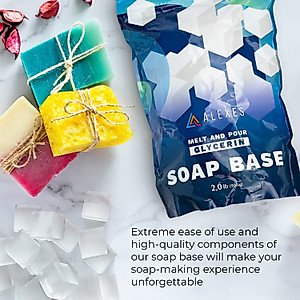 Glycerin Melt and Pour Soap Base - Soap Base for Soap Making Melt and Pour – Organic Clear Glycerin Soap Base - Soap Making Supplies - 2 lb Soap Melt and Pour Base
