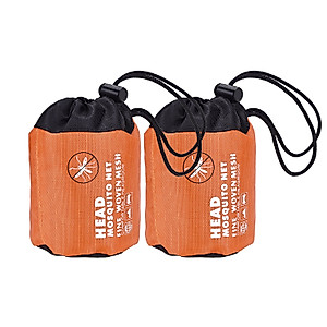 2 Pack Head Net Face Mesh Head Cover for Outdoor Lovers Protect from Fly Screen Mosquito Gnat and Other Flies (Regular Size, Grey)