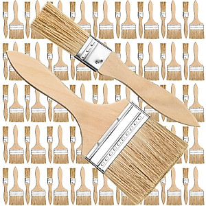 Skylety 100 Pcs Chip Paint Brushes Bulk 1 Inch 2 Inch Assort Size Paint Brushes Household Bristle Paintbrushes Disposable Stain Brushes for Painting, Glue Varnish Oil Stain, Art Crafts Furniture Deck