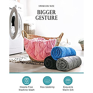 Cottonblue Weighted Blanket 7lbs for Adults, Luxury Crystal Velvet Weighted Lap Blanket for Relaxation, Lounging, Sleeping & Travel -Household Machine Washable, Pink, 29" x 24"