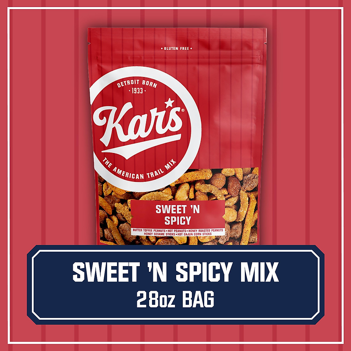 Kar’s Nuts Sweet 'N Spicy Trail Mix, 28 oz – Resealable Pouch (Pack of 1), Gluten-Free Snack Mix