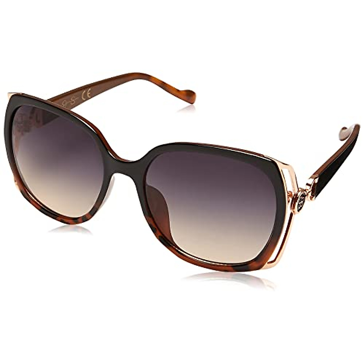 Jessica Simpson Womens J5686 Oversized Square Sunglasses With Uv400 Protection. Glam Gifts For Her, 56 Mm, Black Tortoise, 56 Mm US