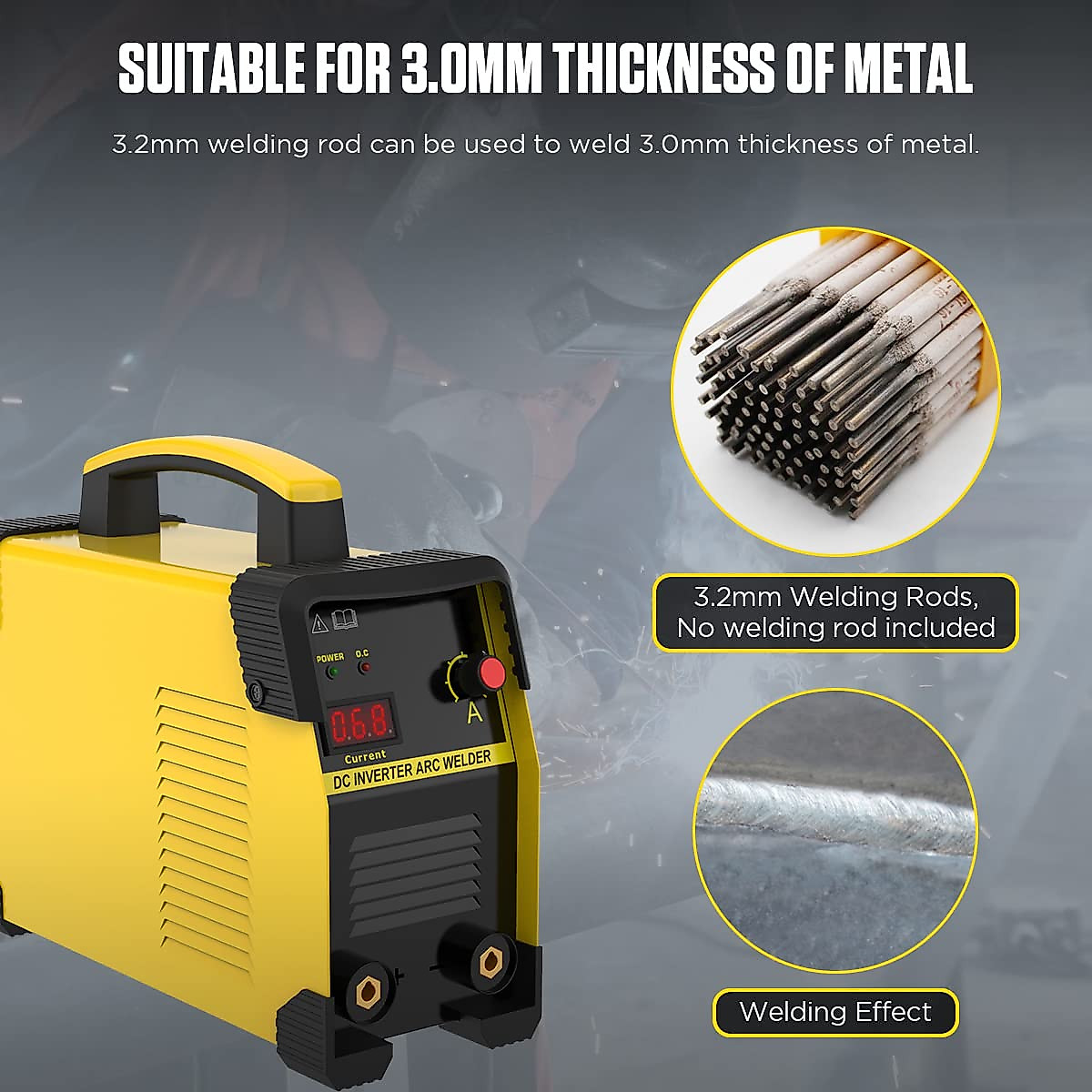 QPKING Inverter Welder M508 ARC-200 DC, 20-160Amp IGBT Welding Machine Kit, AC 110V/220V Dual Voltages Portable Electric Welder