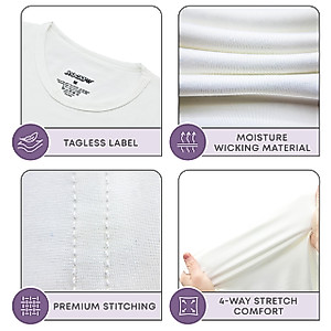 Rocky Thermal Underwear for Men (Long Johns Thermals Set) Shirt & Pants, Base Layer (White - Standard Weight/X-Large)