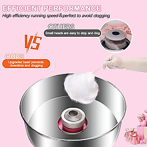 Large Cotton Candy Machine Commercial, 1000W Electric Cotton Candy Machine with Stainless Steel Bowl, Storage Drawer, and Sugar Spoon, Suitable for Family Gathering, Birthday Parties, Festivals (Pink)