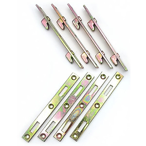 METAL MAGERY Bed Rail Fasteners 6" Set of 4 Bed Rail Brackets Heavy Duty Bed Frame Rail Hardware