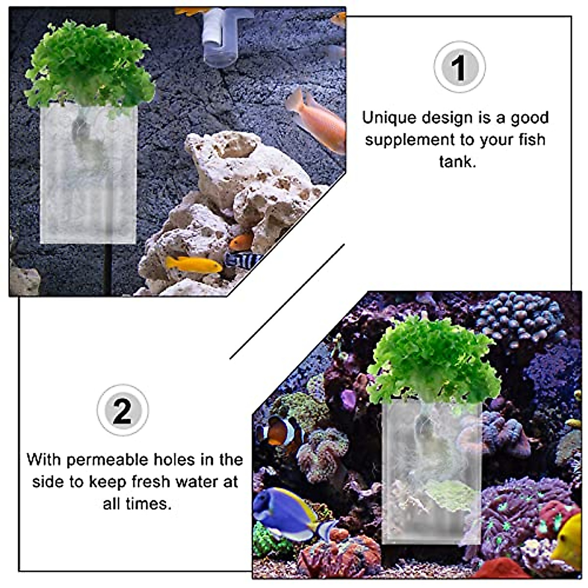 Mipcase Aquatic Plant Cup- Acrylic Fish Tank Water Plants Planter, Aquarium Planter Holder with Suction Cup, Aquarium Fish Tank Frame