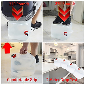 WMXWAN 80gallon(300litres) Water Storage Containers, Emergency Water Storage 15pcs×5.3gallon/20l，Collapsible Water Containers, BPA Free 5Gallon Water Jug Water Tank with Spigot For Fishing, Camping.